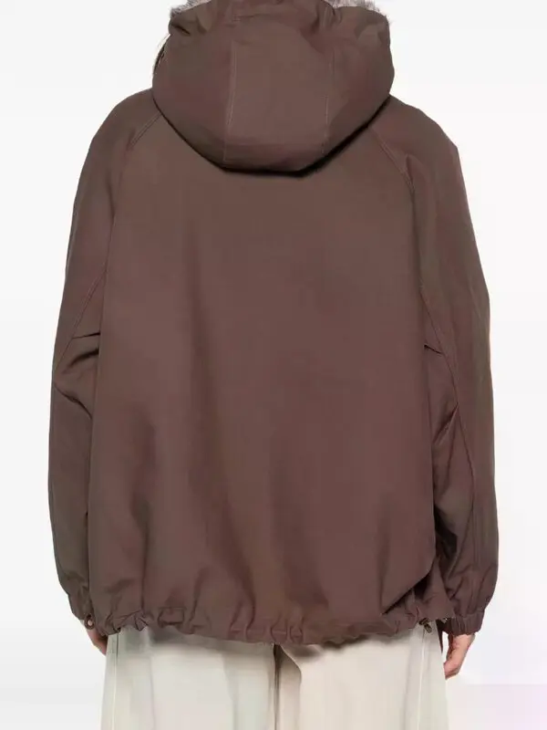 VALENTINI 1972 Faux-fur-trim Hooded Coat - Brown