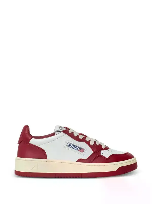 AUTRY Medalist Low Colour-block Leather Sneakers - Red