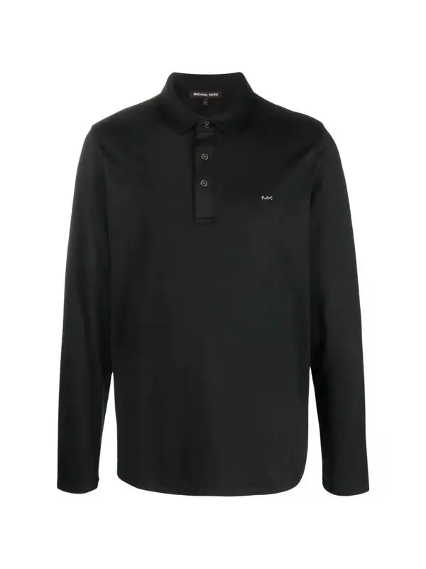 Michael Kors Long-sleeve Polo Shirt - Black