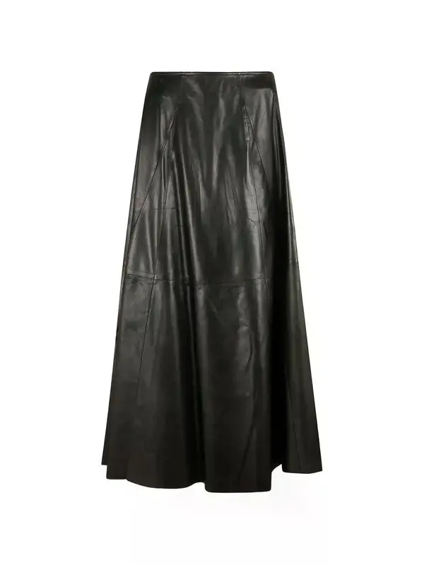 ARMA Eleni Panelled Leather Midi Skirt - Black