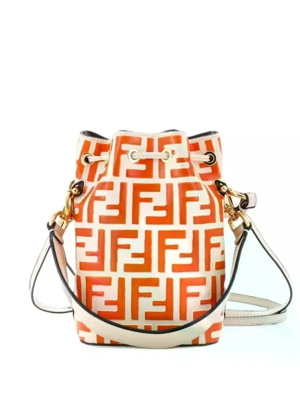 Fendi Mon Tresor Zucca Embossed Leather Mini Bucket Bag