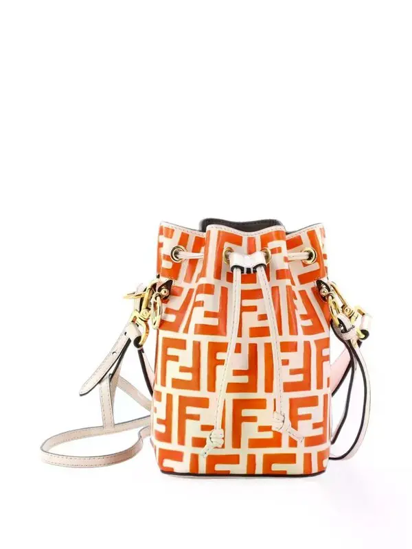 Fendi Mon Tresor Zucca Embossed Leather Mini Bucket Bag