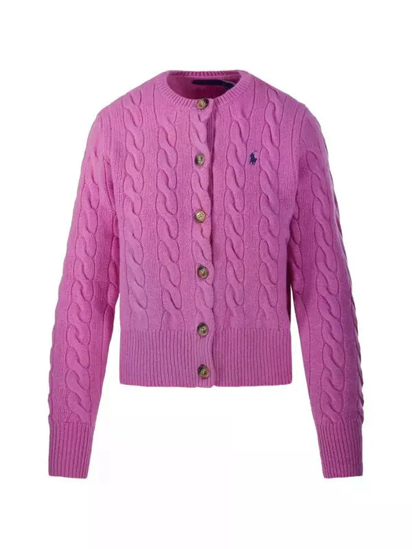 Polo Ralph Lauren Cable-knit Wool-cashmere Cardigan - Pink
