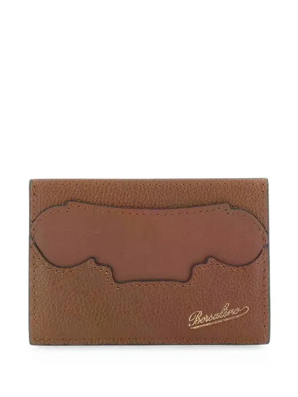 Borsalino Logo-embossed Card Holder - Brown