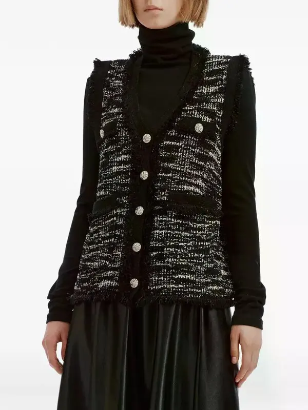 B+AB Fringe-trim Button-up Gilet
