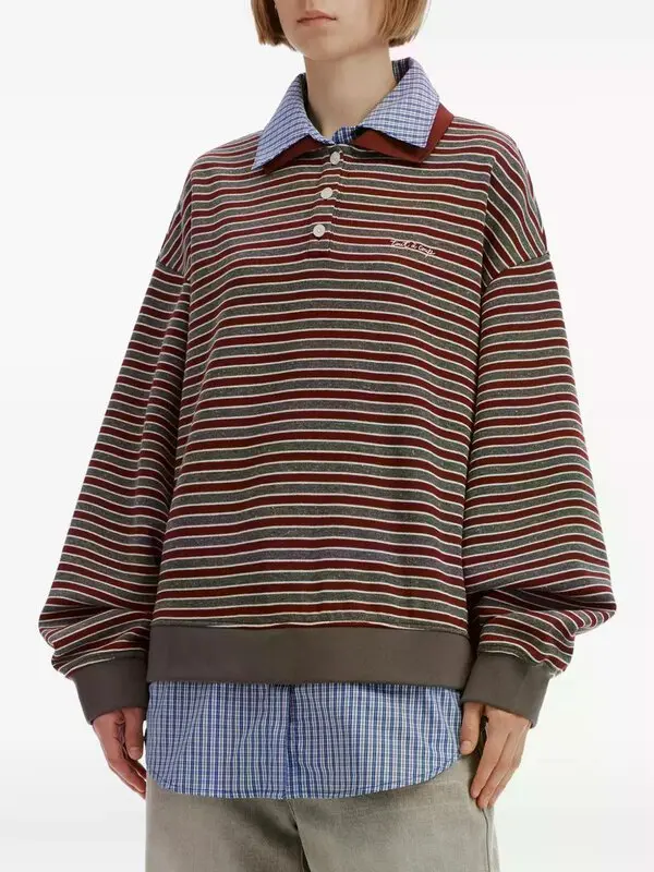 TOUT A COUP Striped Layered-effect Sweater
