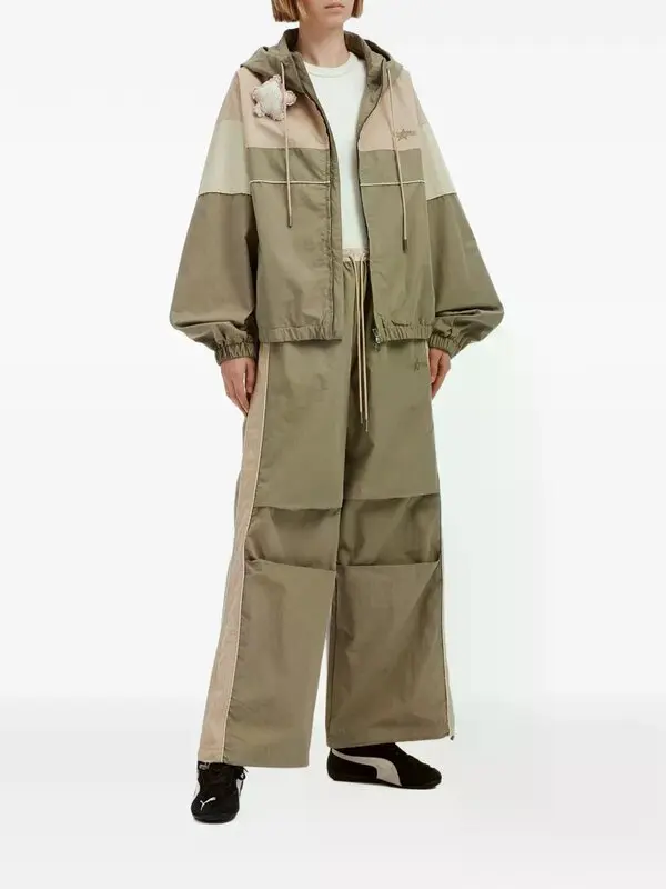 MINI CREAM Colour-block Hooded Jacket