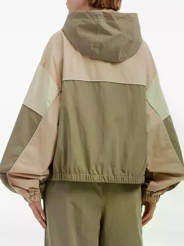 MINI CREAM Colour-block Hooded Jacket