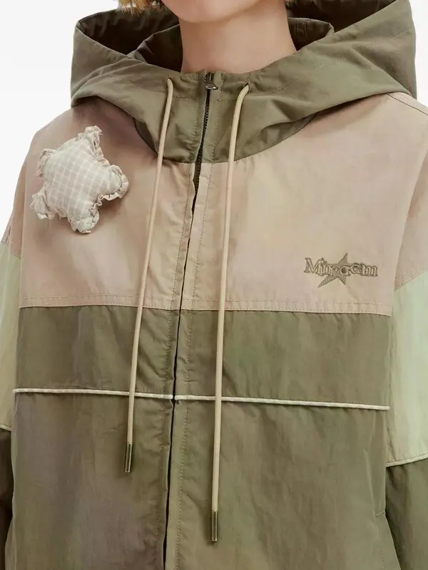 MINI CREAM Colour-block Hooded Jacket