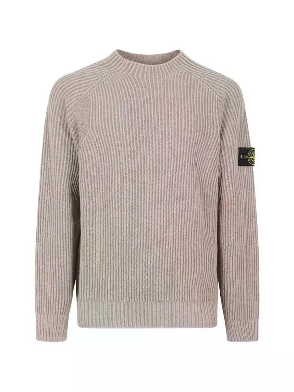 Stone Island Ribbed-knit Compass-patch Sweater