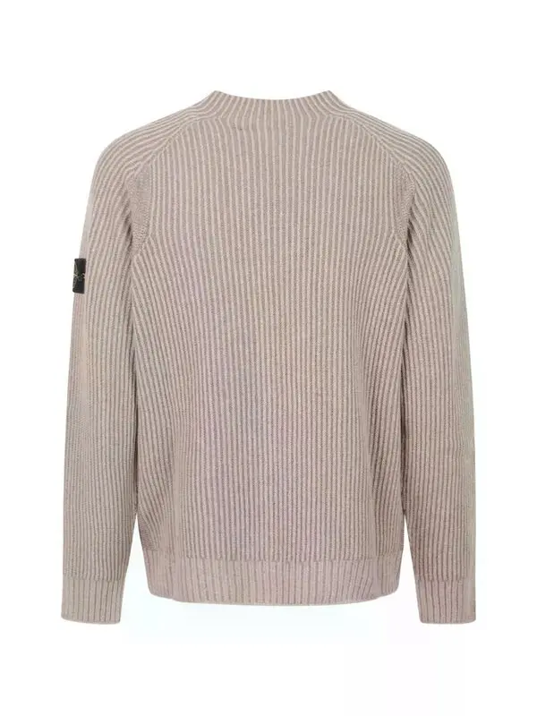 Stone Island Ribbed-knit Compass-patch Sweater