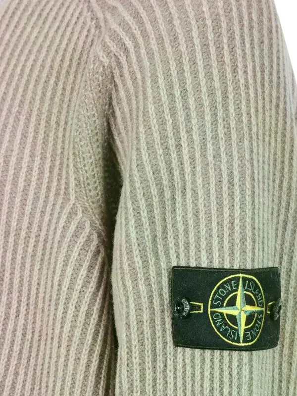 Stone Island Ribbed-knit Compass-patch Sweater