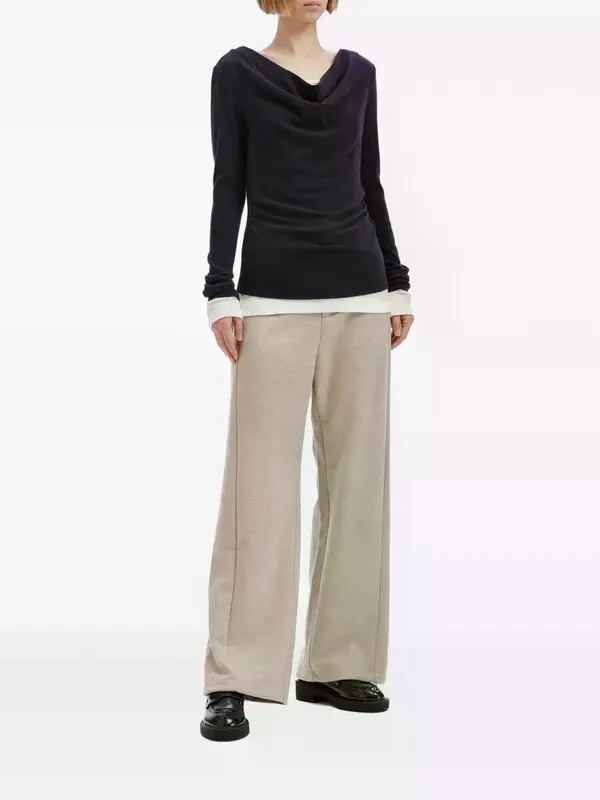 B+AB Cowl-neck Layered-effect Top