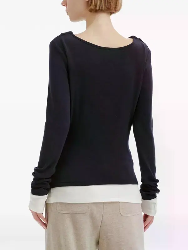B+AB Cowl-neck Layered-effect Top