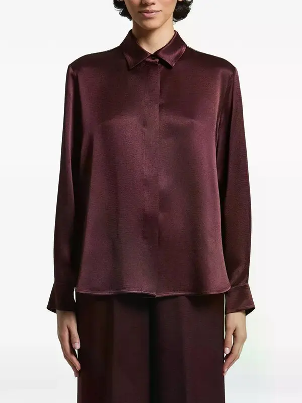 Peserico Satin-finish Concealed-fastening Shirt - Red
