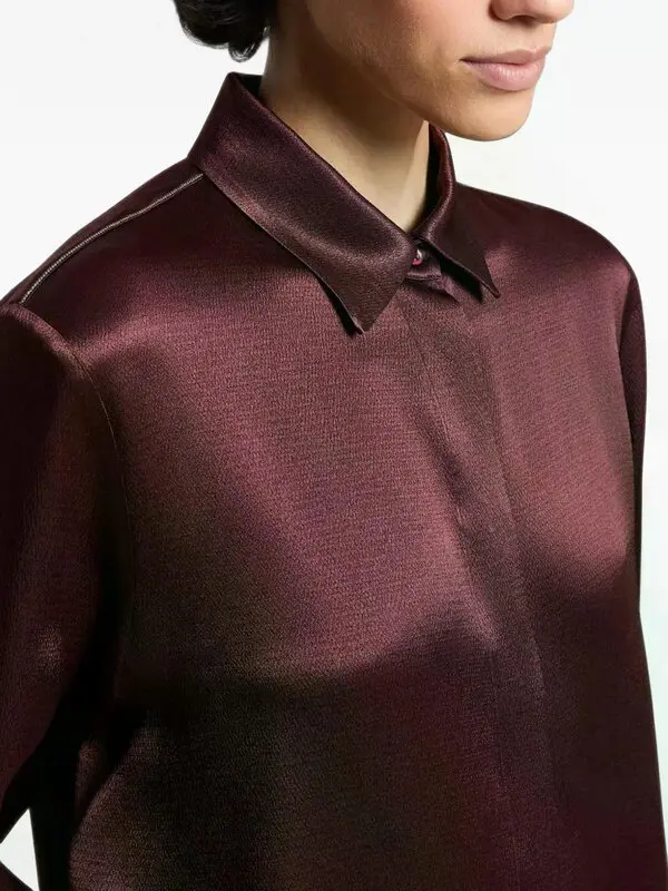 Peserico Satin-finish Concealed-fastening Shirt