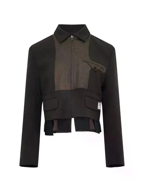 RE CODE Inside-out Panelled Cropped Jacket