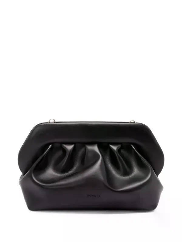THEMOIRE Ruched Clutch Bag - Black
