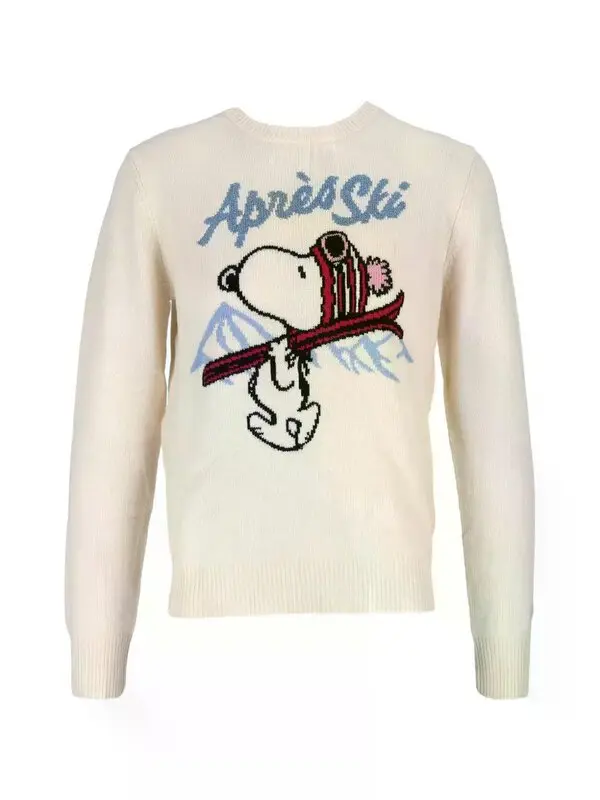 MC2 SAINT BARTH X Snoopy-intarsia Lurex-knit Sweater - Neutrals