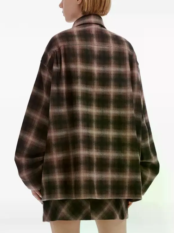 B+AB Check-pattern Button-up Shirt Jacket