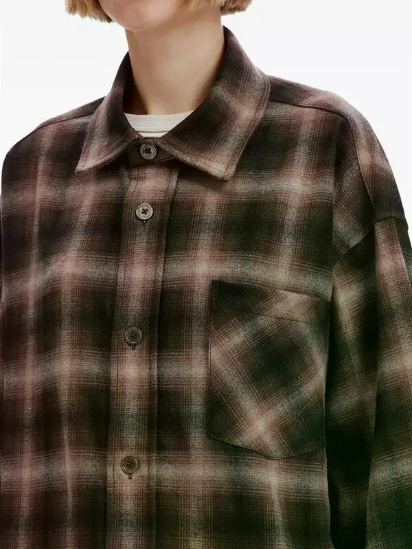 B+AB Check-pattern Button-up Shirt Jacket