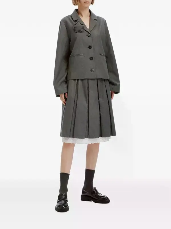 MINI CREAM Star-patchwork Single-breasted Jacket - Grey
