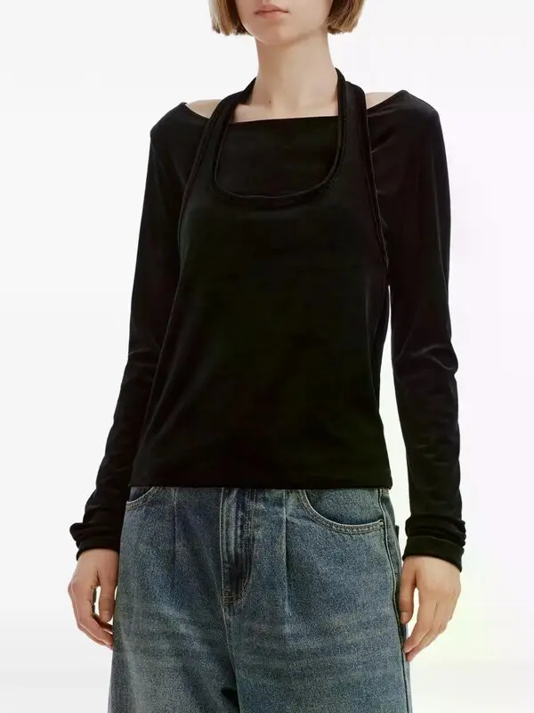 B+AB Velvet Layered-effect T-shirt