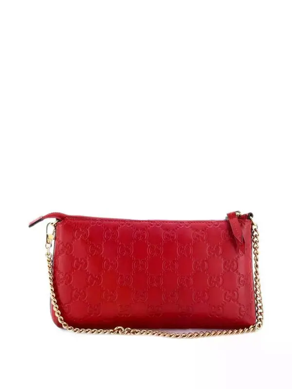Gucci Chain Wristlet Wallet Guccissima Leather Clutch Bag