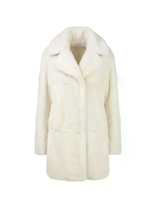Ermanno Scervino Faux-fur Notched-lapel Coat - Neutrals