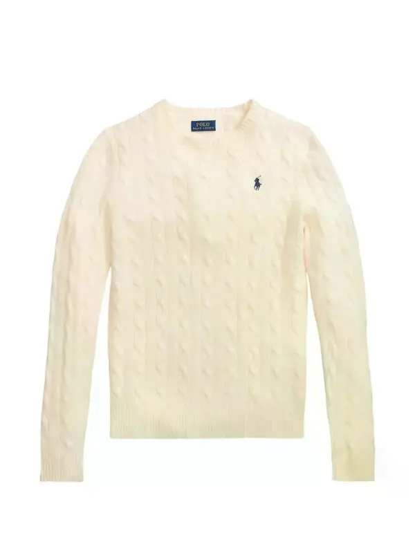 Polo Ralph Lauren Cable-knit Logo-embroidered Sweater - Neutrals