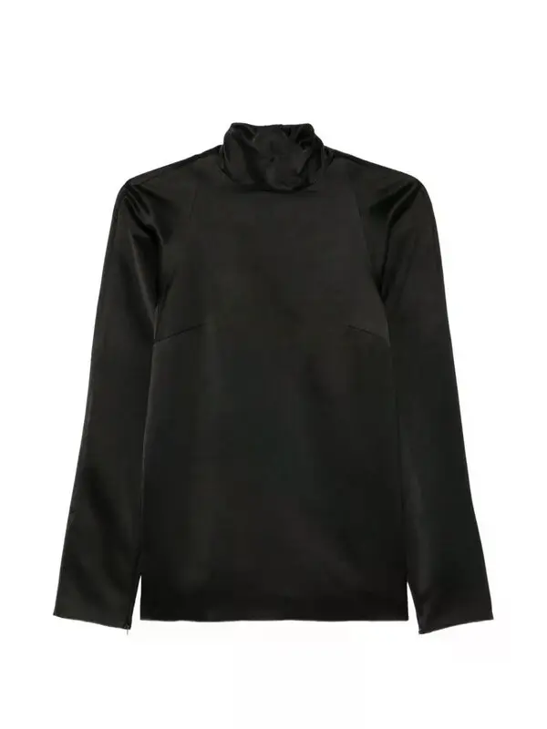 DARKPARK Satin High-neck Top - Black