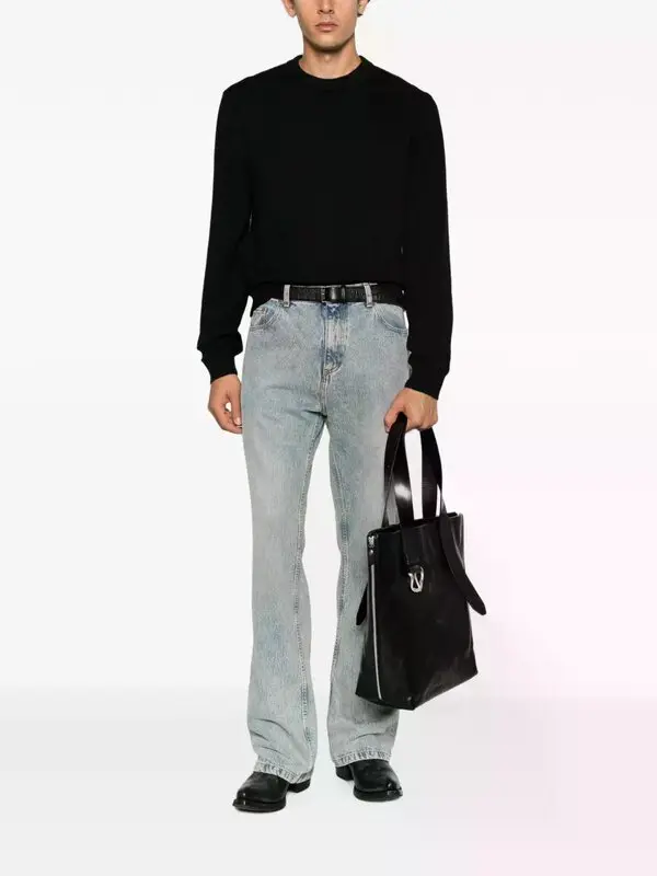 SUNFLOWER Ribbed-knit Crew-neck Sweater