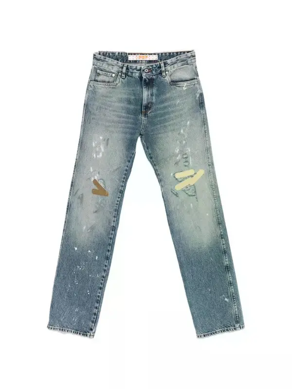 PDF Nico Distressed Paint-splatter Jeans