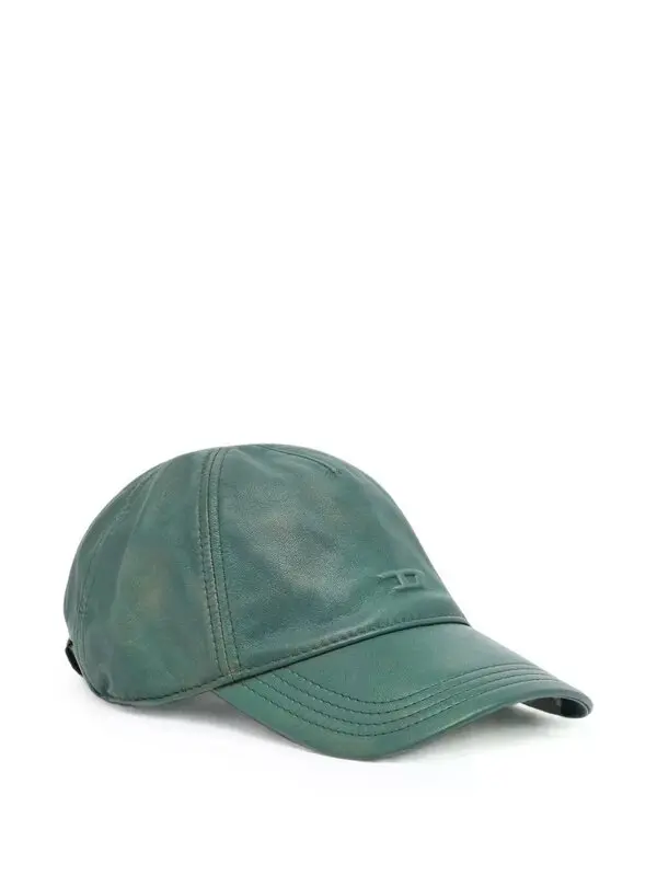 DIESEL® Logo-embossed Leather Baseball Cap