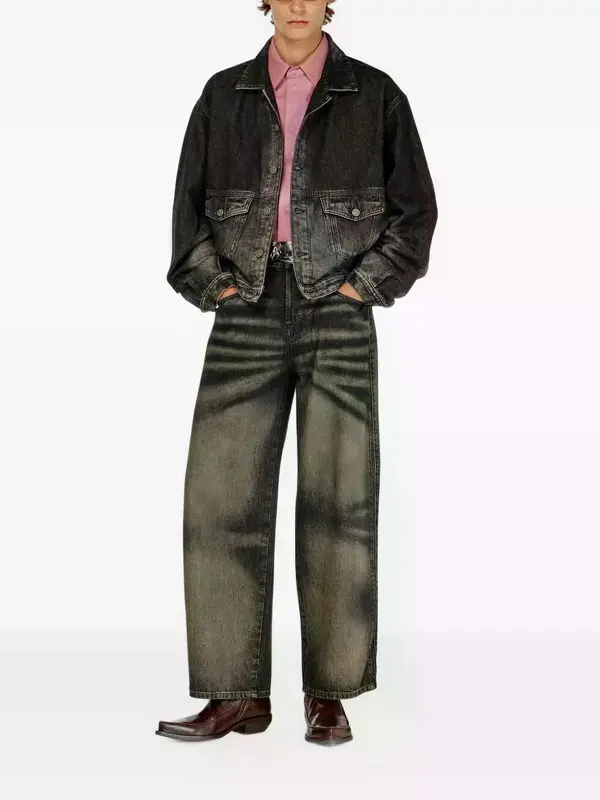 DIESEL® Trucker Jacket In Dirty-effect Denim