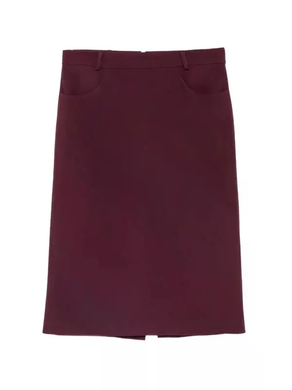 Ermanno Scervino Belt-loop Rear-slit Midi Skirt - Red