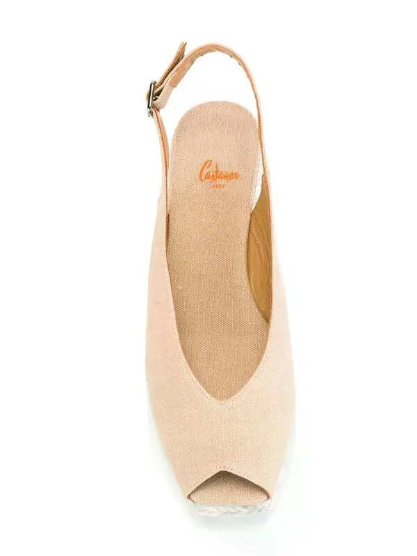 CastaÑer Wedged Slingback Peep Toe Sandals