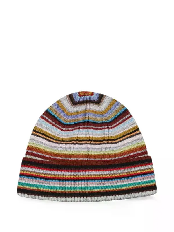 Paul Smith Merino Wool 'signature Stripe' Beanie Hat