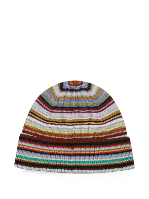 Paul Smith Merino Wool 'signature Stripe' Beanie Hat