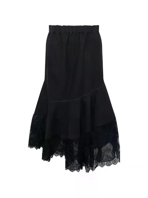 RENLI SU Mermaid Lace-trim Panelled Midi Skirt