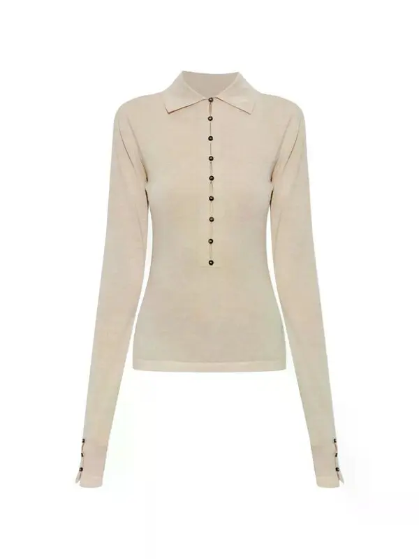 Jacquemus The Merino Long-sleeve Polo Shirt - Neutrals