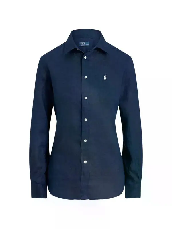 Polo Ralph Lauren Logo-embroidered Linen Shirt - Blue