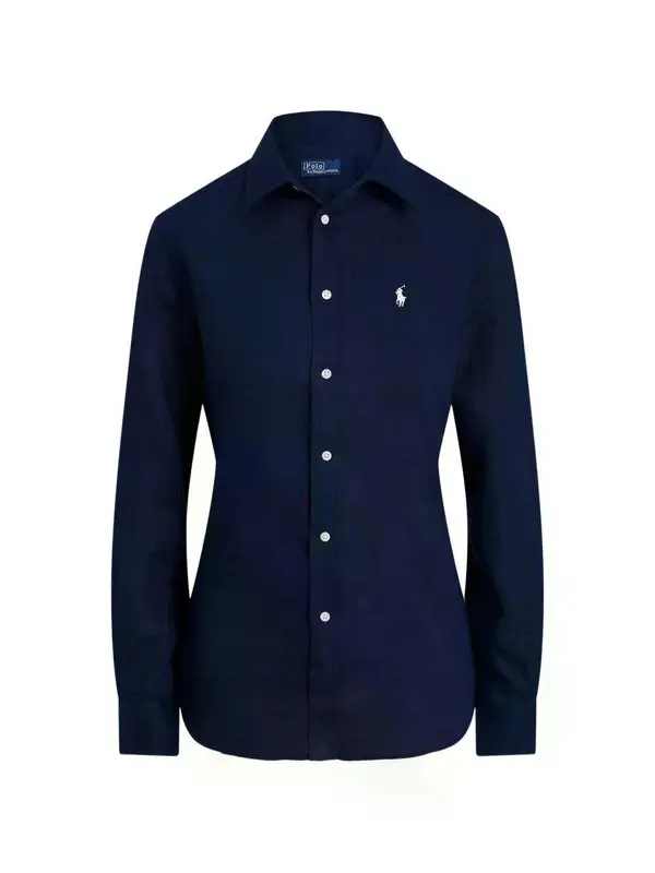 Polo Ralph Lauren Logo-embroidered Linen Shirt - Blue