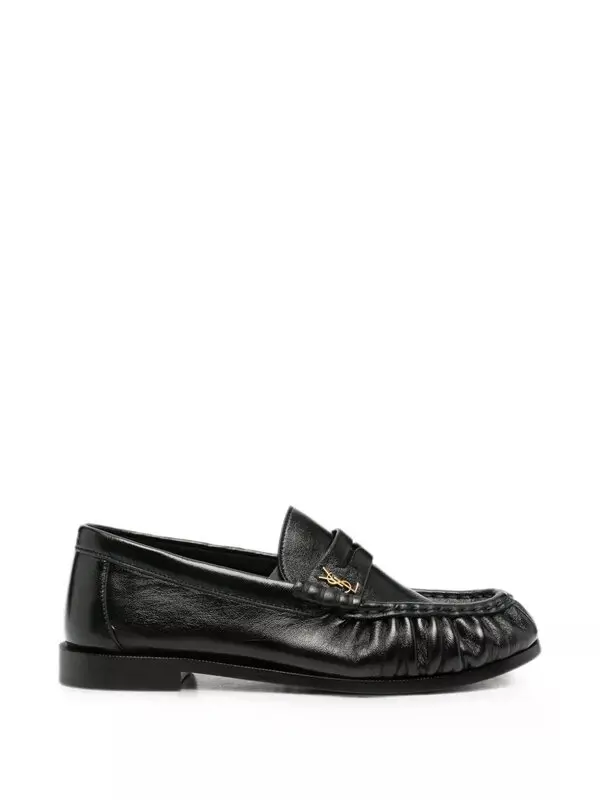Saint Laurent Logo-plaque Loafers - Black