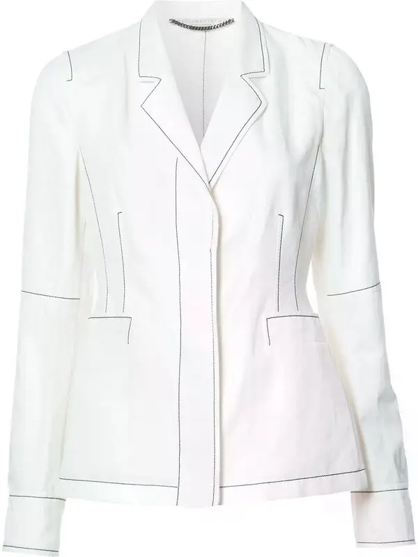 Stella McCartney Topstitch Blazer - White