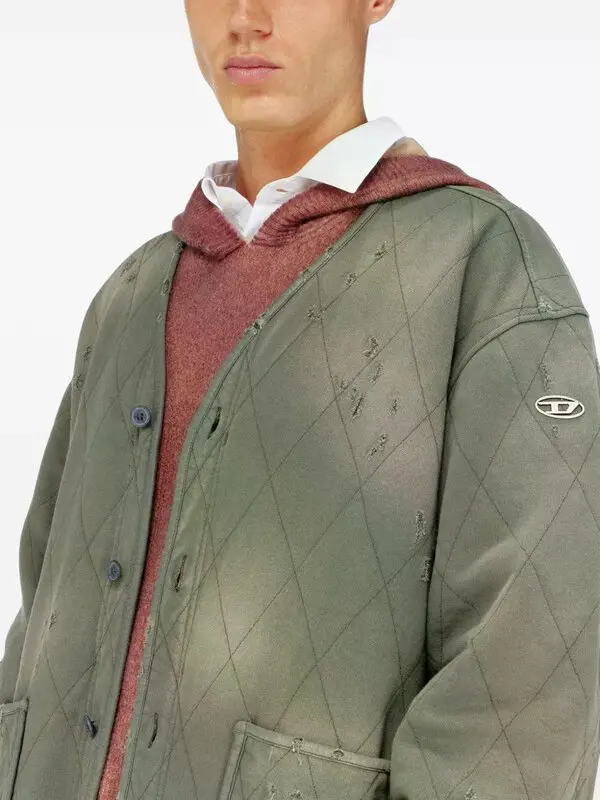 DIESEL® Distressed Quilted Liner Jacket