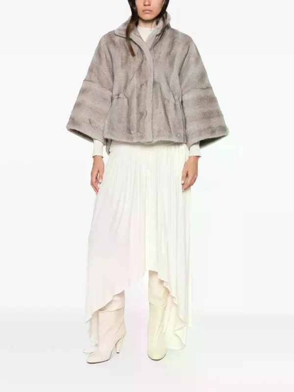VALENTINI 1972 Faux-fur Wide-sleeve Jacket - Grey