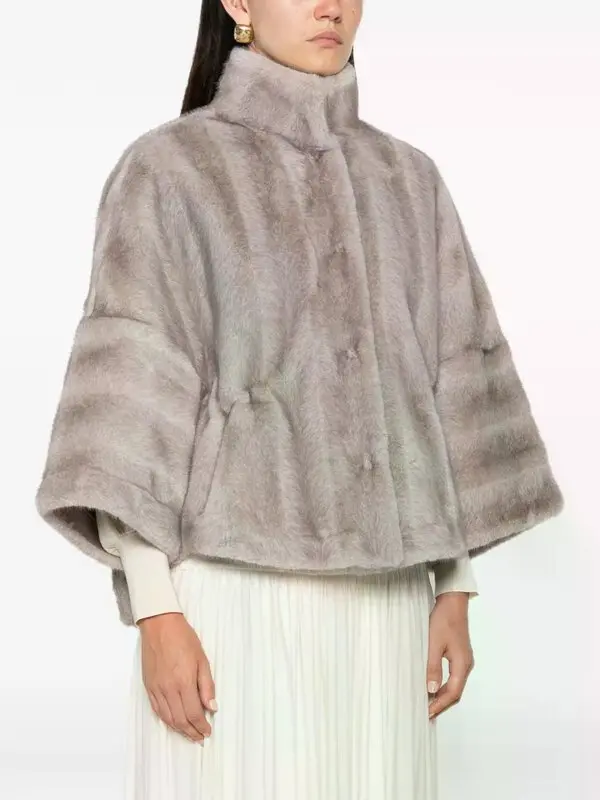 VALENTINI 1972 Faux-fur Wide-sleeve Jacket - Grey