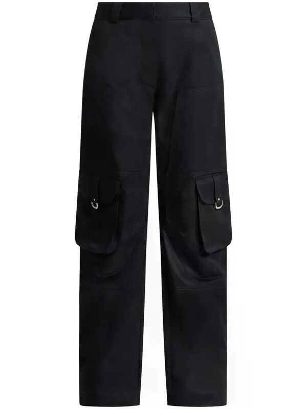 Off-White Straight-leg Cotton Cargo Trousers - Black
