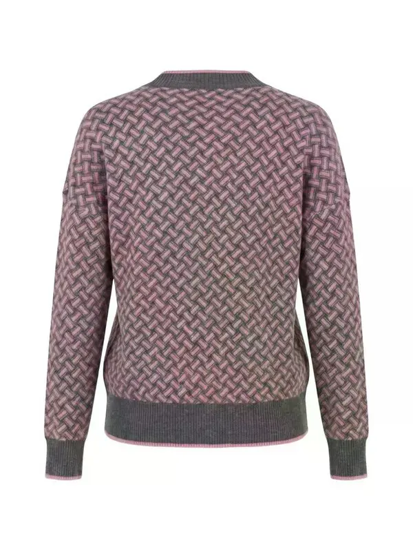 DRUMOHR Geometric-pattern Cashmere Sweater - Grey